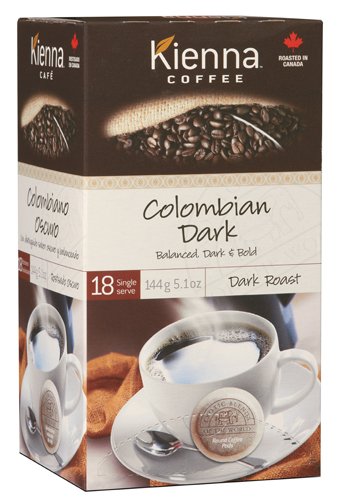 Amazon.com: Kienna Coffee Pods, Colombian Dark Roast, 18-Count ...