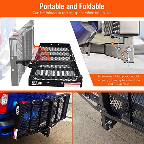 Snapklik.com : 60 Lx20 W Folding Hitch Cargo Carrier, 750 Lbs Capacity ...