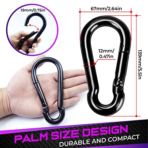 Snapklik.com : 2Pcs 55In Spring Snap Hooks 1000LBS Capacity, Carabiner ...