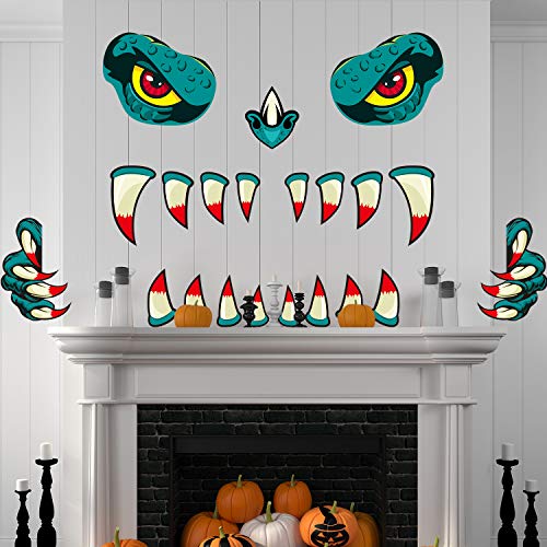KUUQA Halloween Monster Face Decorations with Large Eyes Fangs Claws ...