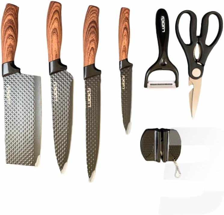 Amazon.com: Knife set diamond pattern Set Chef Knife Block Cutting Sets ...