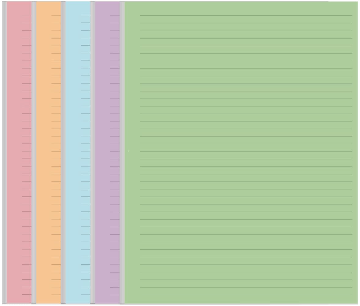 Amazon.com : Unpunched Colorful Lined Paper - 100 Sheets/200 Pages ...