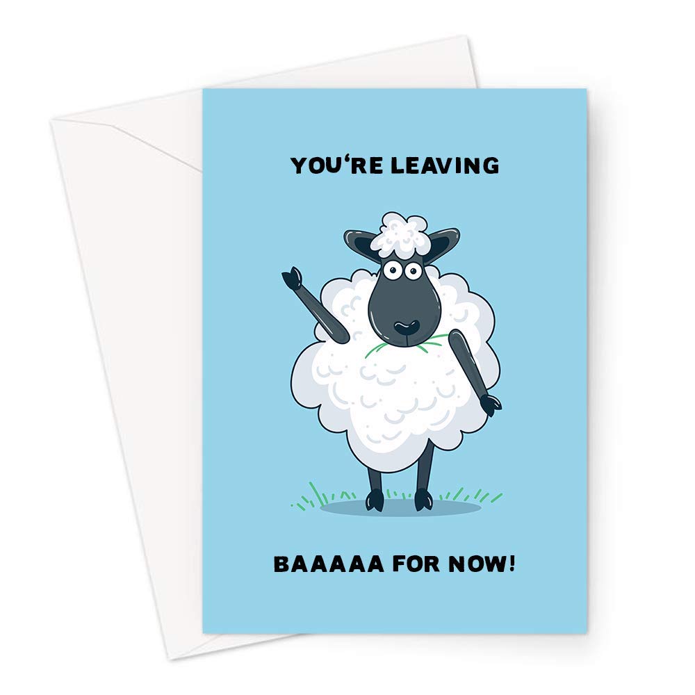 Buy You're Leaving Baaaaa for Now! Greeting Card | Sheep Pun Card for ...