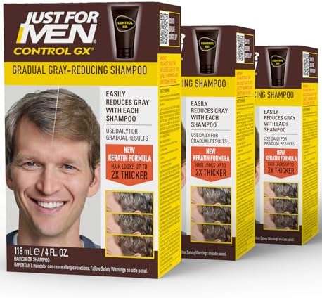 Amazon.com : SHAMPOO Just for Men Control GX Grey Reducing for Lighter ...