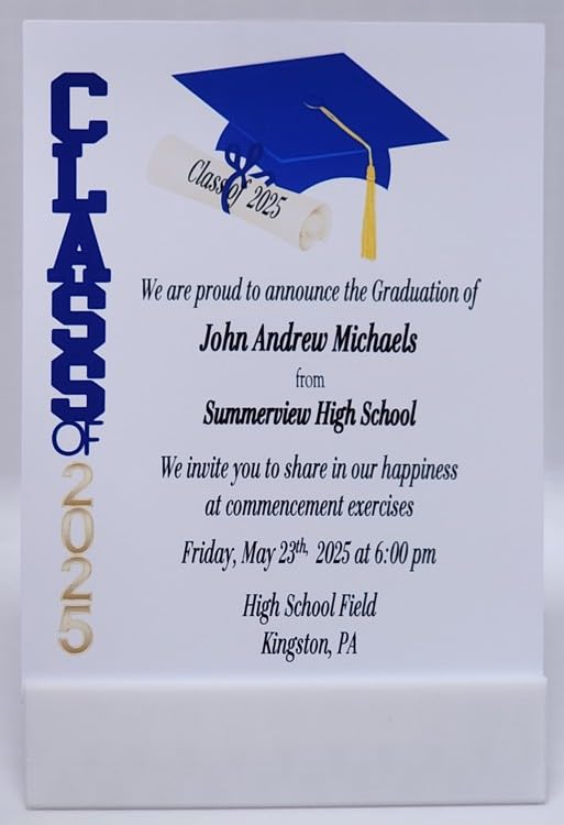 Amazon.com: Personalized Graduation Commencement Invitations (blue ...