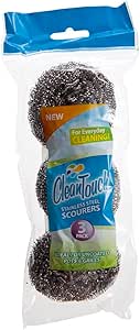 Amazon.com: Clean Up Stainless Steel Scourers in Poly Bag, 3-Pack ...