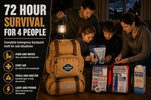 Sustain Supply 4-Person Emergency Comfort Kit – 72-Hour Survival ...