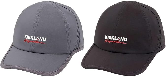 KIRKLAND Signature Unisex Logo Hat, 2-Pack (Adjustable fit, Grey and ...