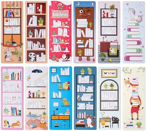 Amazon.com: 120PCS Book Tracker Bookmarks, Bookshelf Design Bookmarks ...