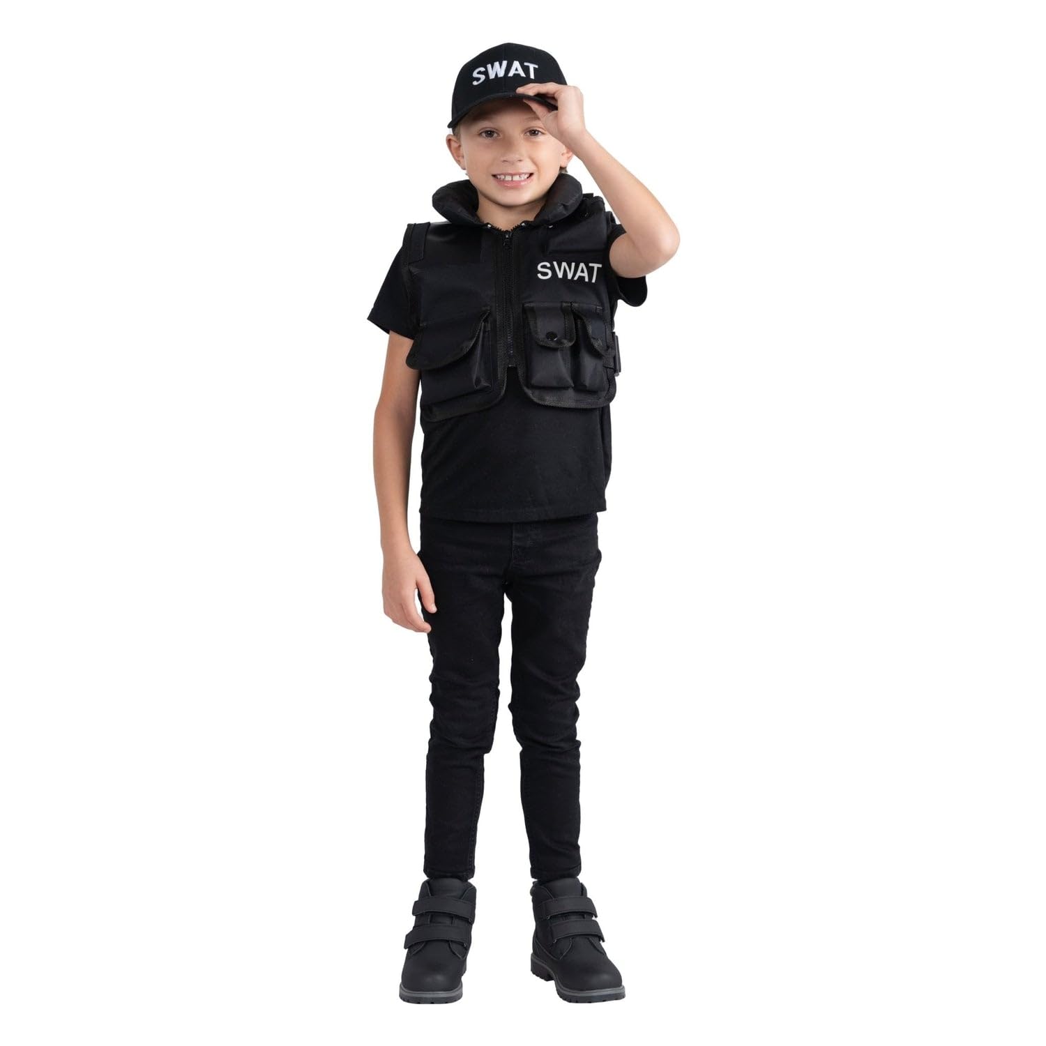Dress Up America Swat Costume Kids – SWAT Vest and Cap Set – Role Play ...