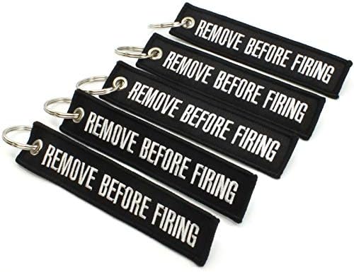Amazon.com: Remove Before Firing Keychain - Black/white - 5pcs by ...