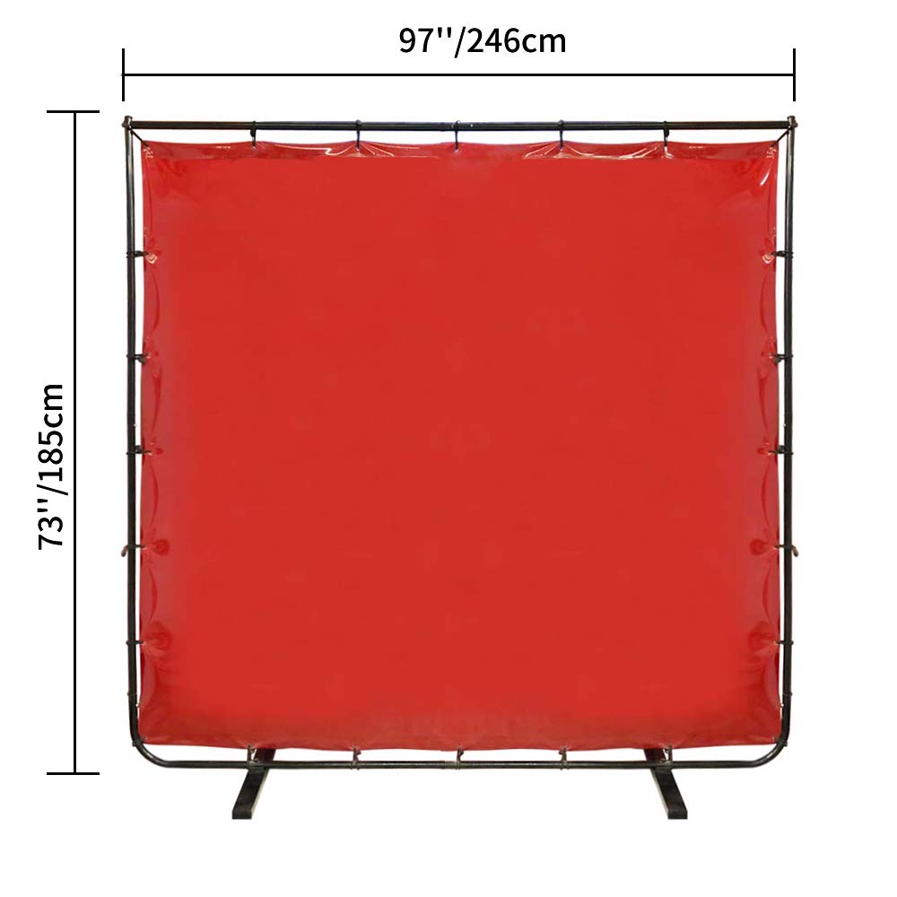 Snapklik.com : VIZ-PRO Red Vinyl Welding Curtain/Welding Screen