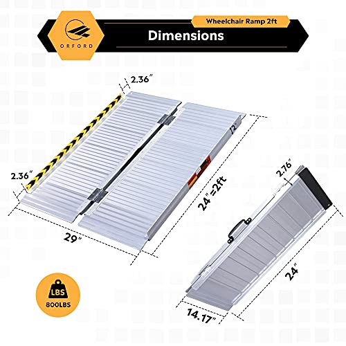 Orford Non Skid Folding Wheelchair Ramp 3ft 800 Lbs Weight Capacity