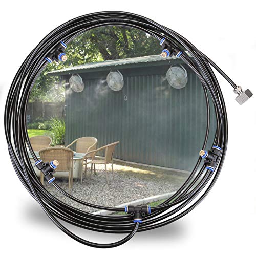 Lpraer Misting Cooling System 5m(16.4ft) Misting Line + 5 Brass Mist ...