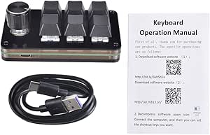 Amazon.com: Macro Mechanical Keyboard 6 Keys Mini Keyboard with 1 Knob Design Professional ...