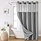 Amazon.com: eachope No Hook Tufted Chevron Striped Shower Curtain with Snap-in Fabric Liner set ...