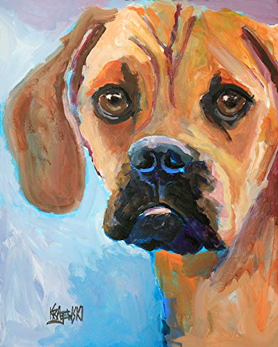 Amazon.com: Puggle Art Print | Puggle Home Decor Gifts | From Original ...