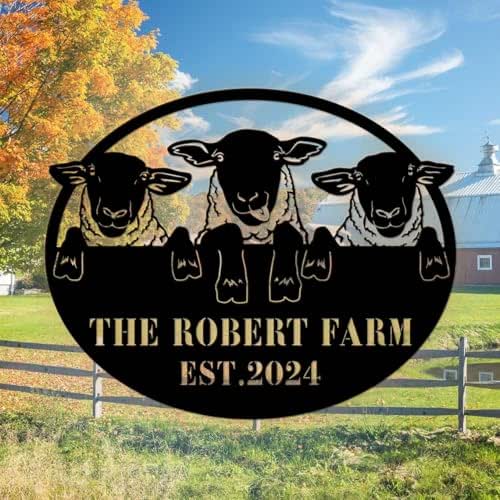 Amazon.com: Personalized Sheep Farm Metal Sign, Lamp Farmhouse Decor ...