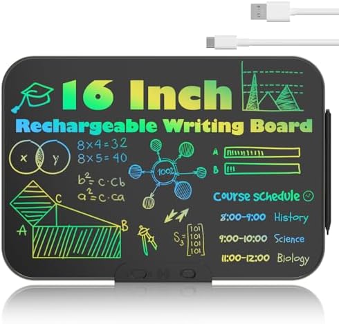 POPERFUN 16 Inch LCD Writing Tablet for Kids, Rechargeable Doodle Board ...