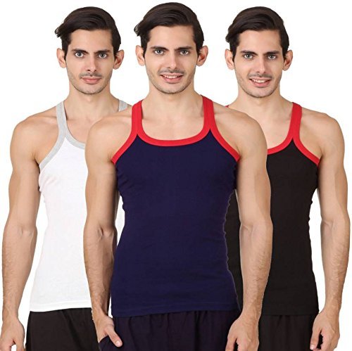 Macho Sporto Men's Cotton Stretchable Gym Vest (Multicolour, 85 cm ...
