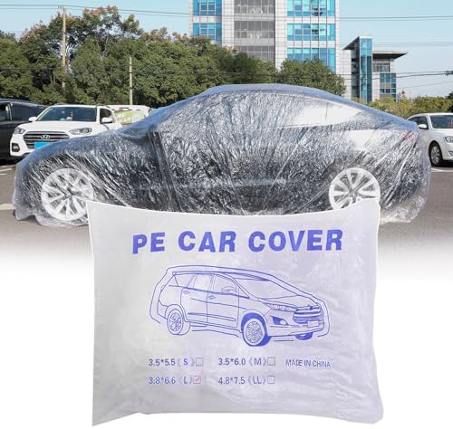 Amazon.com: OEMASSIVE Disposable Transparent Plastic Car Coverisposable ...