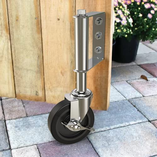 HOLKIE 100mm Gate Wheel Heavy Duty Spring Loaded Gate Wheel Swivel Gate ...