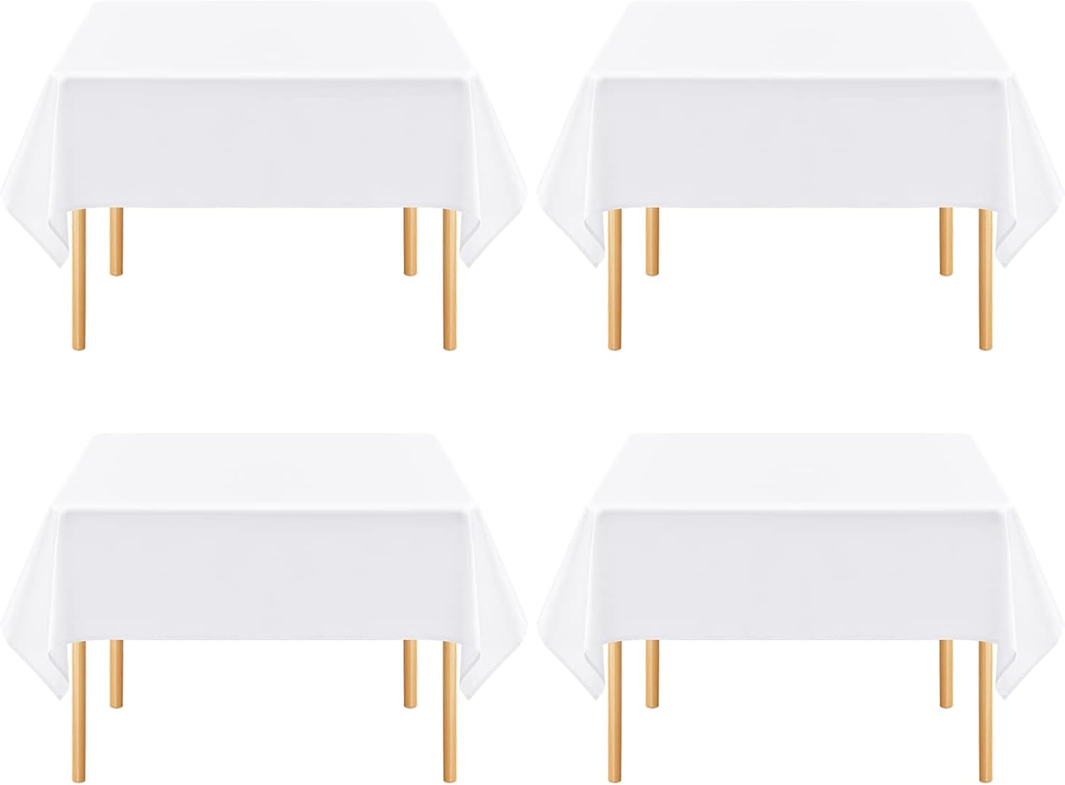 Amazon.com: 4 Packs White Square Tablecloth,52x52 Inch White Polyester ...