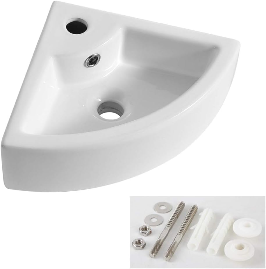 Gimify Bathroom Corner Sink Small Wall Mount Vessel Sink Triangle ...