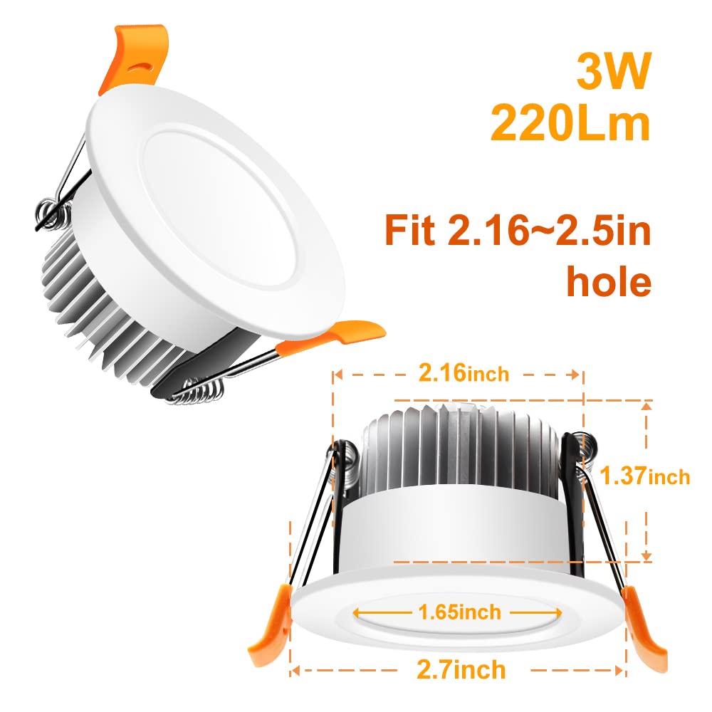 Snapklik.com : 2 Inch LED Recessed Lighting Dimmable Downlight, 3W(35W ...