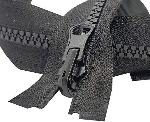 Black Reversible Chunky Zipper Flip Over Fastener for Double Sided ...
