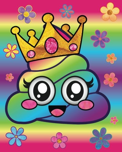 Buy Rainbow Emoji Poop Queen Journal: Cute Flower Crown Poop Emoji ...