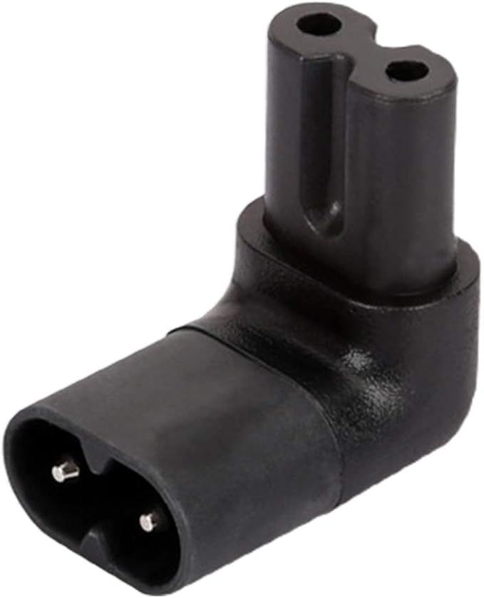 Amazon.co.jp : 黒男性女性延長コネクタ IEC320 Iec C7 に C8 90 度上下角度 電源アダプタ電源コンバータ ...