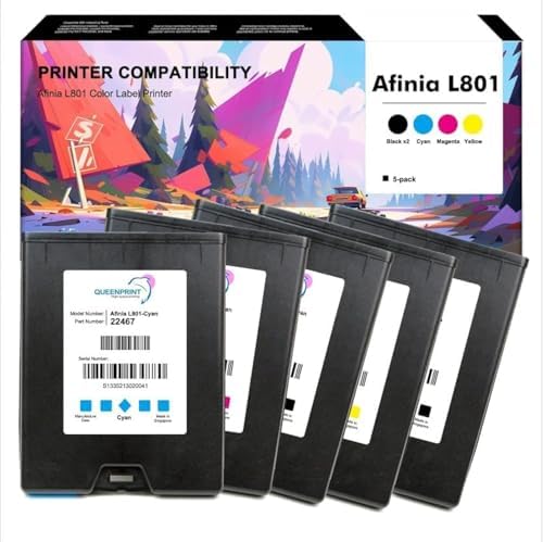 Amazon.com: QUEENPRINT L801 L 801 Ink Cartridges Compatible with Afinia L801 Industrial Color ...