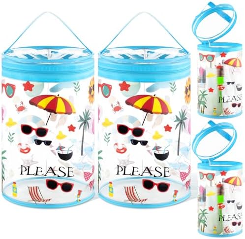 Amazon.com: 2 Pcs Clear Beach Lotion Toiletry Bag Travel Waterproof PVC ...