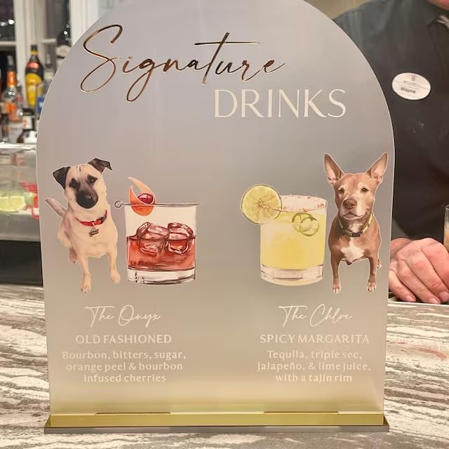 Amazon.com: Custom Signature Drinks Sign, Pet Signature Drink Sign ...