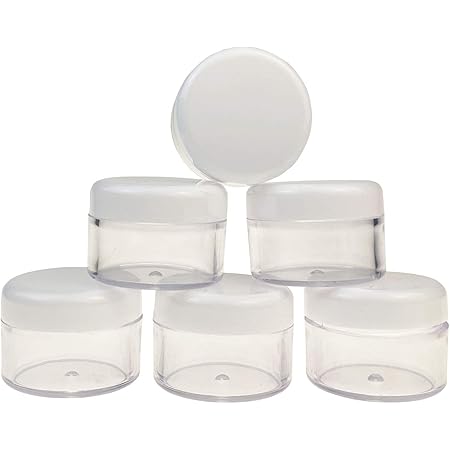 Amazon.com: Plastic Transpatent 15g Sample Empty Container Jars Round ...