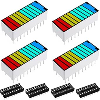DKARDU 4 pcs 10 Segment LED Bar Graph Display 4 Color LED Battery Level ...