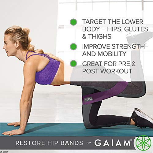 Gaiam Restore Booty Bands Resistance Loops Hip Band Circle, Set of 2 ...