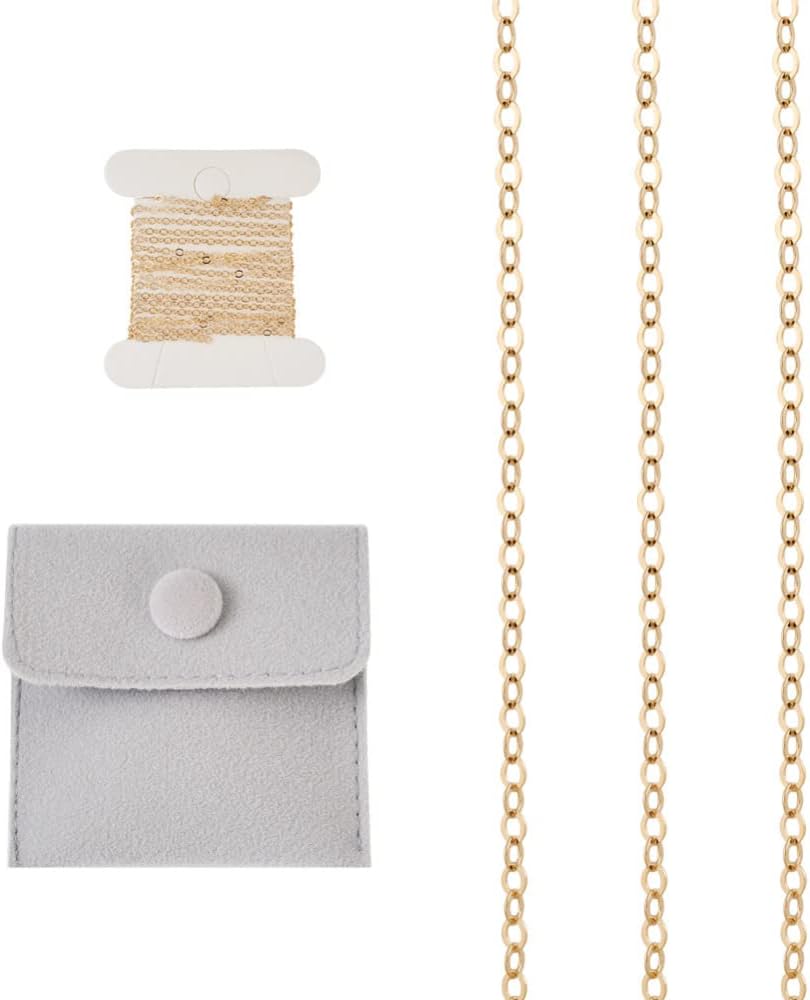 Amazon.com: Craftdady 3.28 Feet 14K Gold Filled Chain 1.5x1mm Brass ...