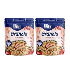 Fit & Flex Baked Crunchy Mixed Fruit Granola, Oat Rich Cereal With High ...