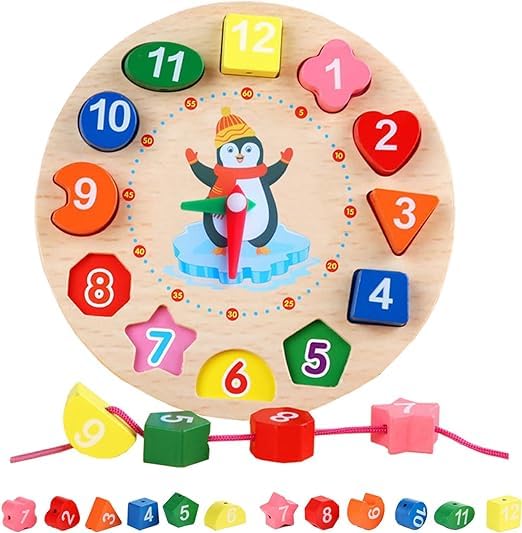 Buy MontyMaestro - Wooden Digital Clock Puzzle Board Learning Clock ...