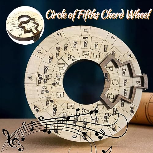 Circle of Fifths Chord Wheel, Wooden Melody Tool,Circle Wooden Wheel ...