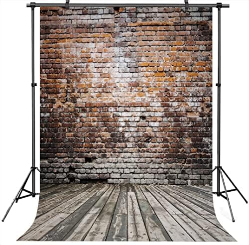 Amazon.com : AIIKES 5X7FT Black Brick Backdrop Brick Wall with Wooden ...