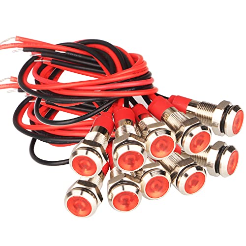 Snapklik.com : Gebildet 10Pcs 6mm 1/4 LED Metal Indicator Light 110V ...