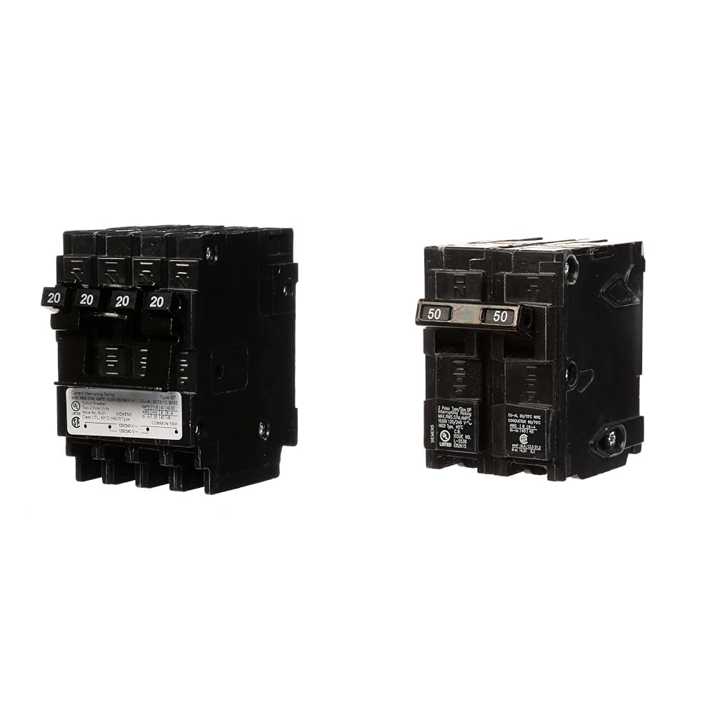 Amazon.com: Siemens 20-Amp Double Pole & 50-Amp Double Pole Circuit Breakers Bundle - Space ...