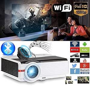 DLP Projector Mini Pico, Projector Bluetooth WiFi 1080p with Built in ...
