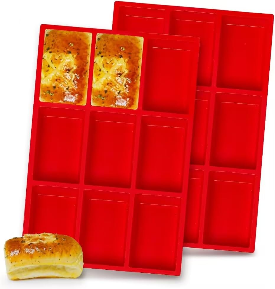 Silicone Mini Loaf Pan, 2PCS 9-Cavities Mini Loaf Mould, Mini Bread Pan ...