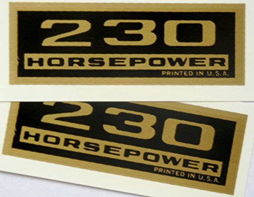 2pc SET Of CHEVROLET 230 HP HORSEPOWER VALVE COVER DECALS - STICKER: GM ...