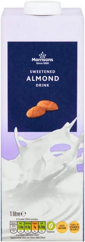 Morrisons Sweetened Almond Drink, 1L : Amazon.co.uk: Grocery