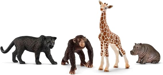 Amazon.com: Schleich Wild Life - 4 PC Safari Animals Figurines Set with ...